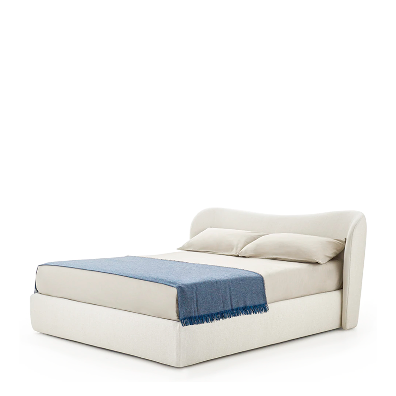 EMBRACE QUEEN SIZE BED 70" - LIGHT BEIGE AQUARIUS 01 FABRIC – PIANCA USA