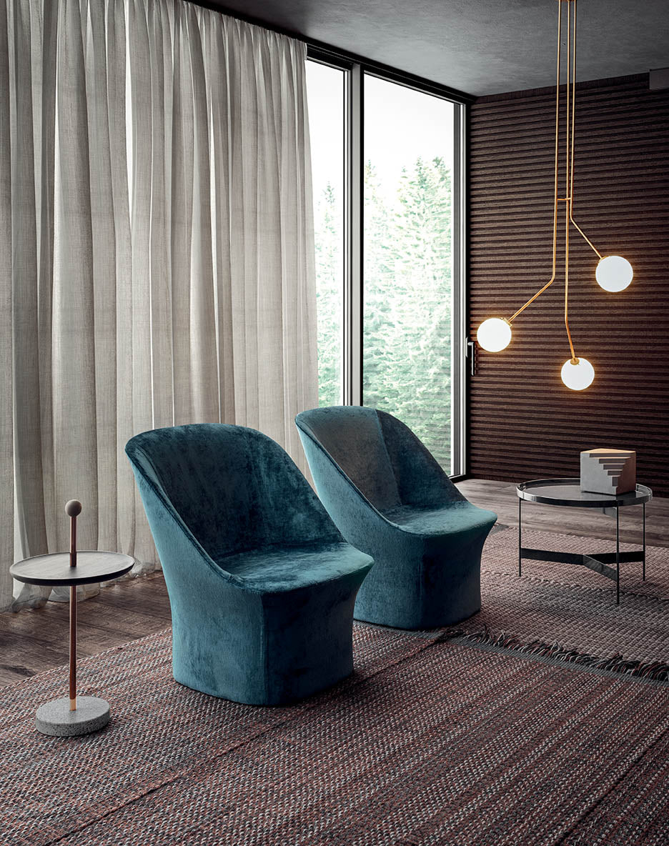 CONTRALTO SIDE TABLE 15" - BURNT OAK/TITANIUM/TERRAZZO STONE – PIANCA USA